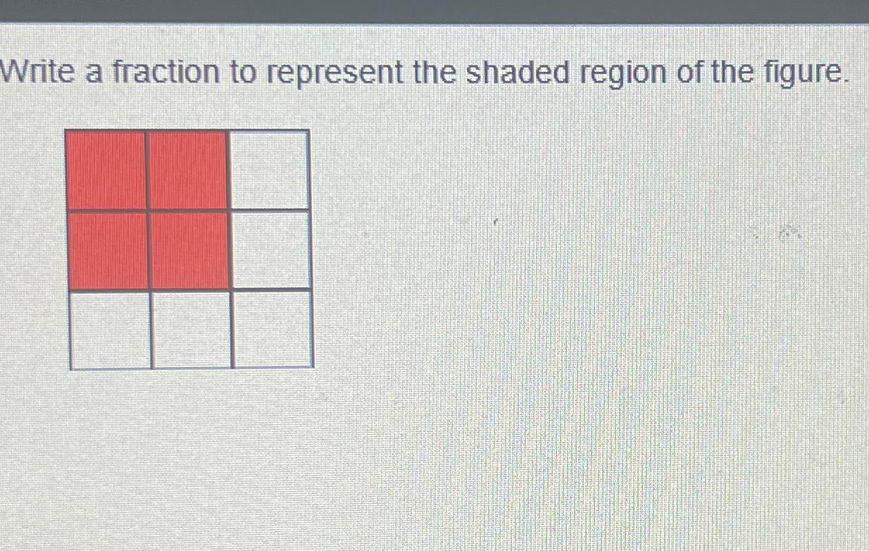 Solved Write a fraction to represent the shaded region of | Chegg.com