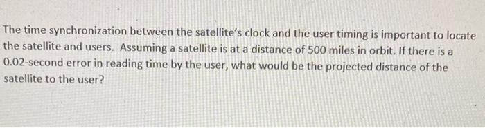 Solved The Time Synchronization Between The Satellites