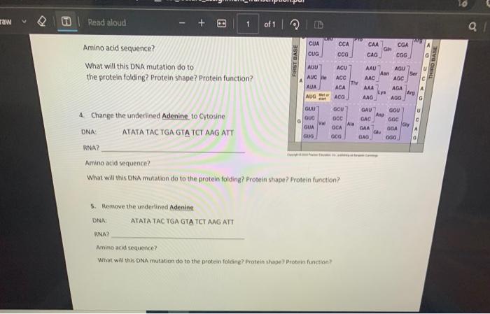 Solved Genetic Transcription and Translation Worksheet 1. To | Chegg.com