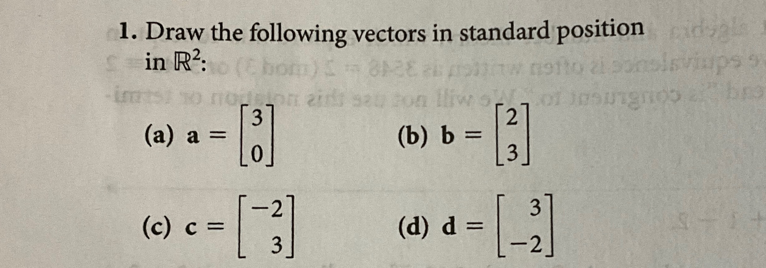 Solved Exercises 7-10 ﻿refer to the vectors in Exercise 1. | Chegg.com