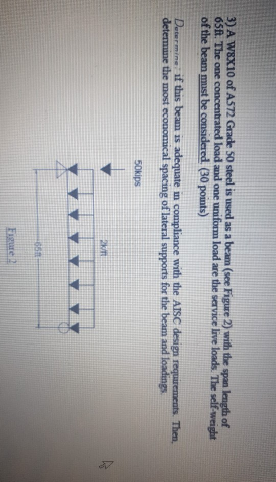 3) A W8X10 of A572 Grade 50 steel is used as a beam | Chegg.com