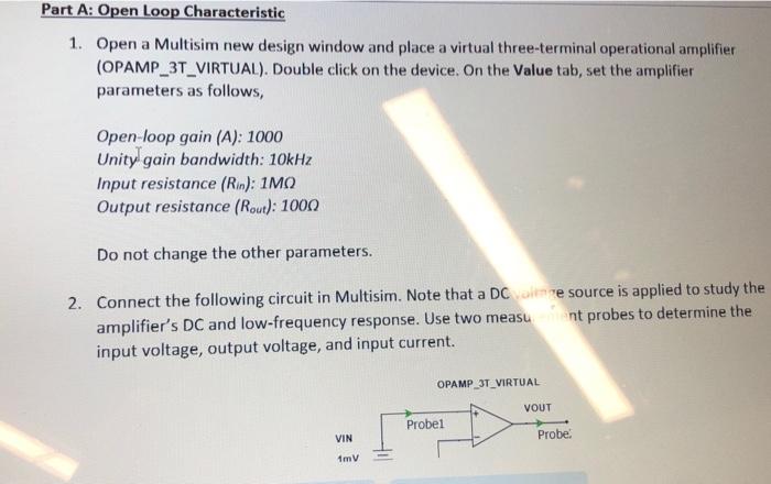 Solved 1. Open a Multisim new design window and place a | Chegg.com