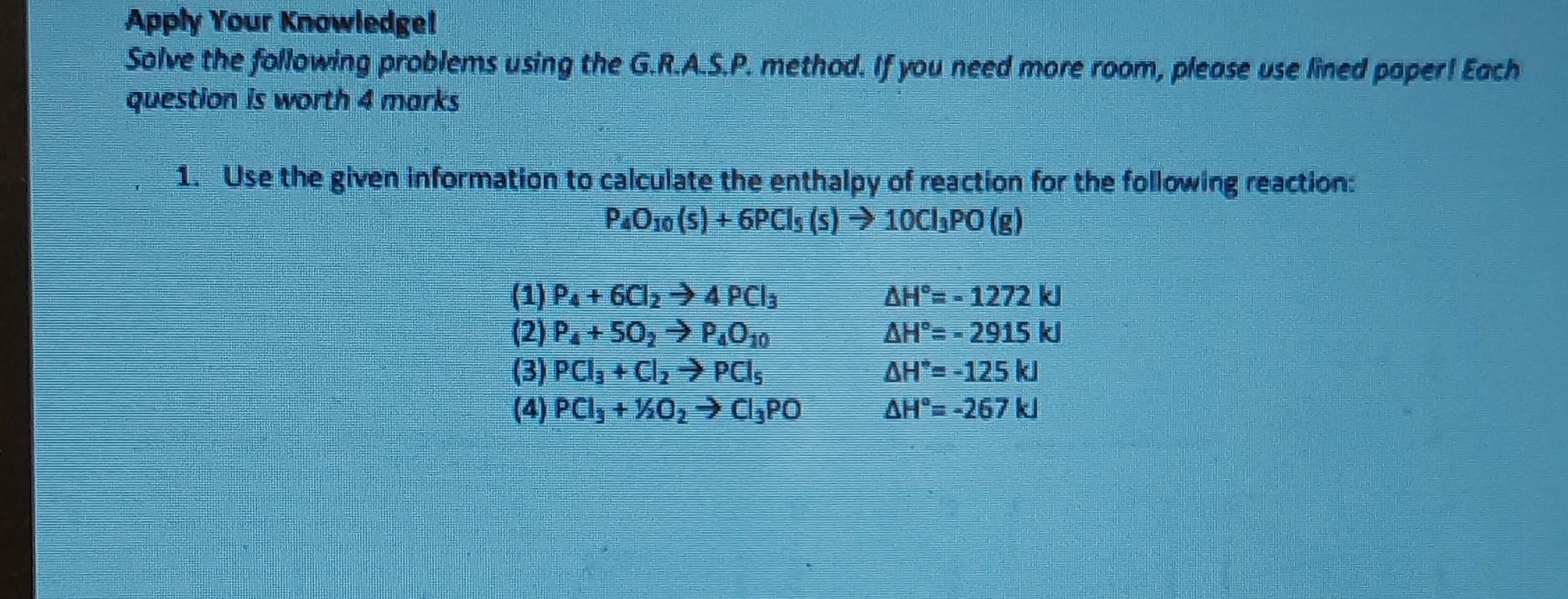Solved Apply Your Knowledgel Solve the following problems | Chegg.com