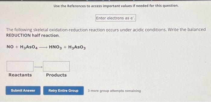 Solved The following skeletal oxidation-reduction reaction | Chegg.com