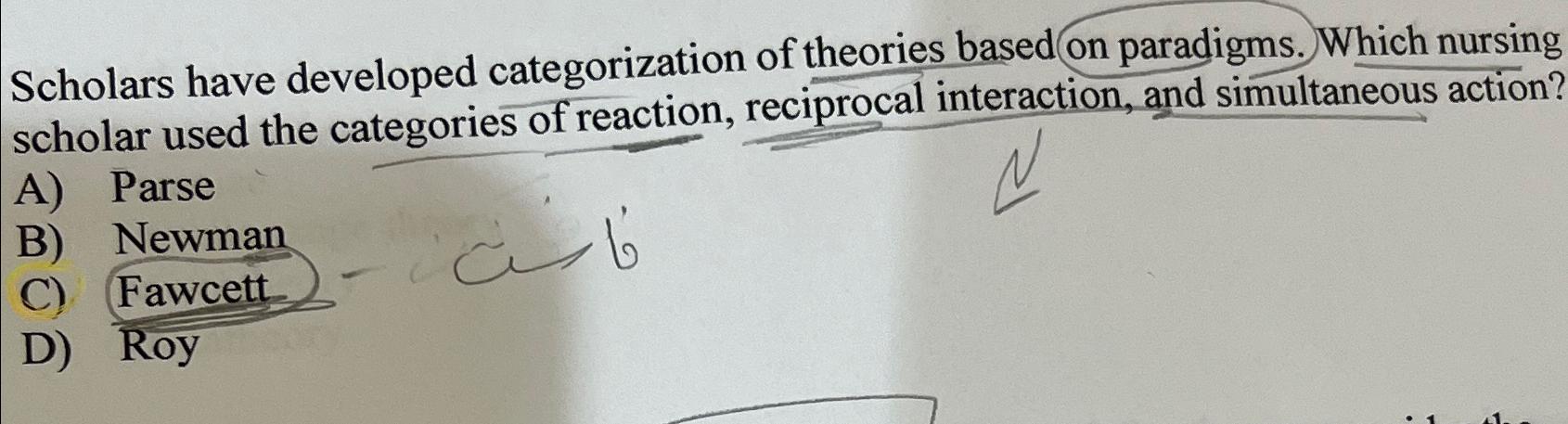Solved Scholars have developed categorization of theories | Chegg.com
