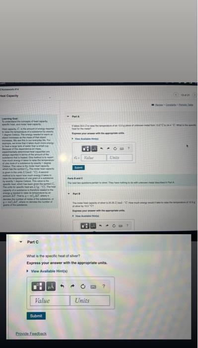 Solved - pert twerte 8 and 4 Part C + Fet B What is the | Chegg.com