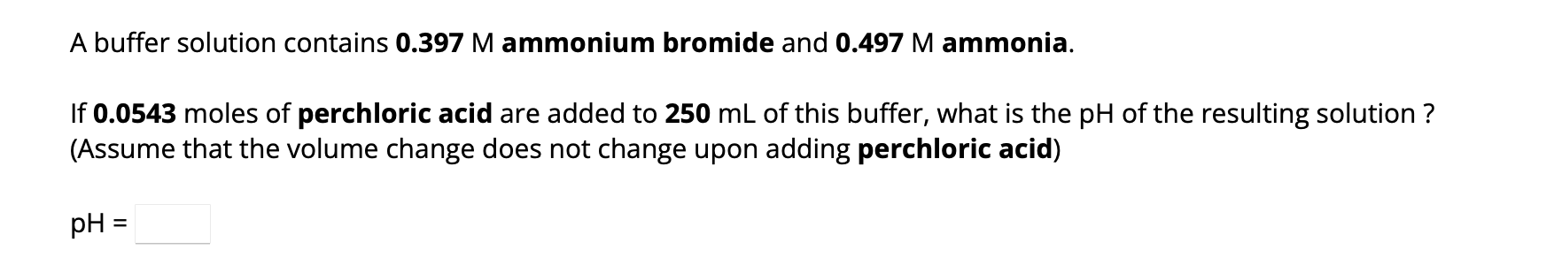 Solved A buffer solution contains 0.397M ﻿ammonium bromide | Chegg.com