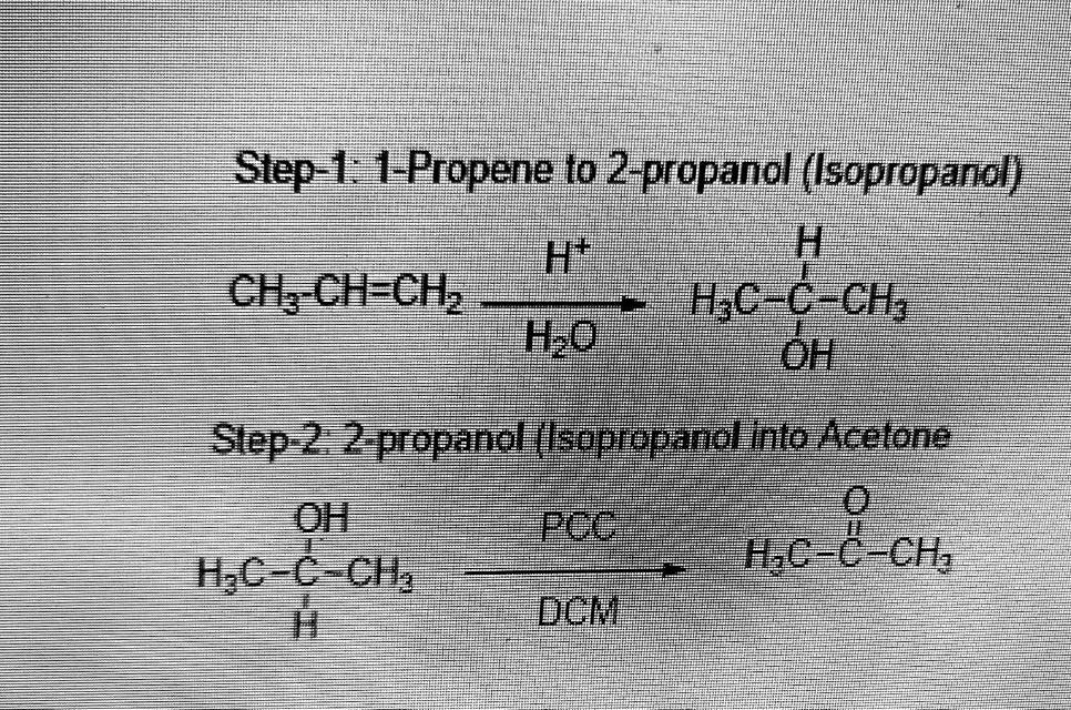 Solved Step-1: 1-Propene to 2-propanol (Isopropanol) H | Chegg.com