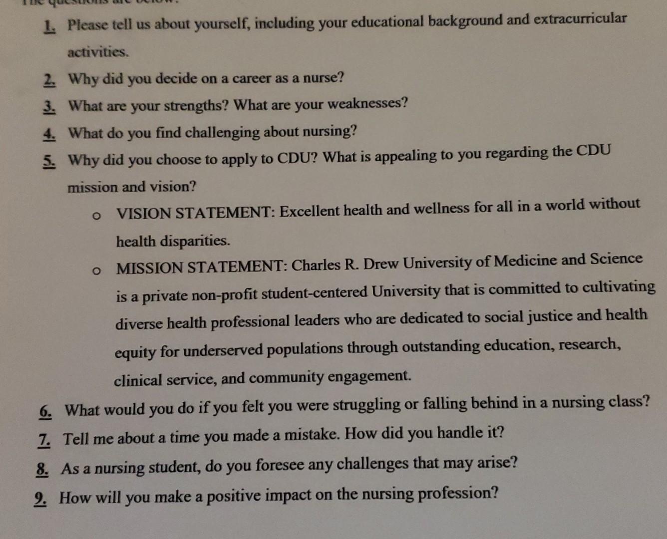 1. Please tell us about yourself, including your | Chegg.com
