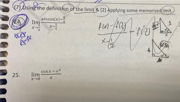 Solved (7) Using the definition of the limit \& (2) Applying | Chegg.com
