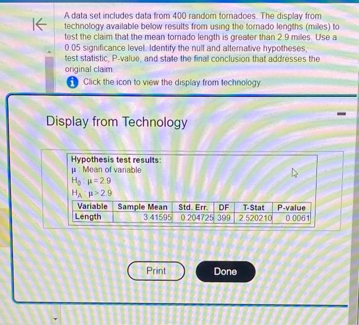Solved A data set includes data from 400 random tornadoes. | Chegg.com