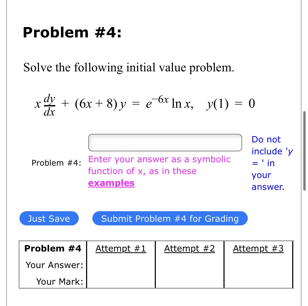 Solved Problem #4:Solve the following initial value | Chegg.com