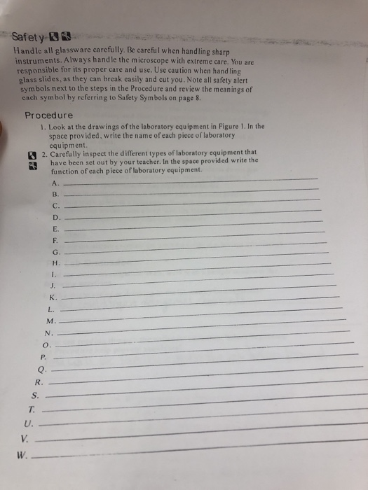 Solved Safety B Handle all glassware carefully. Be careful | Chegg.com