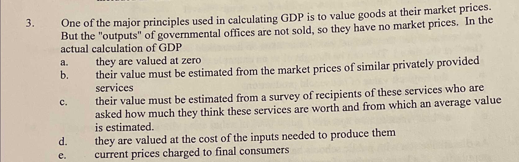 Solved One of the major principles used in calculating GDP | Chegg.com