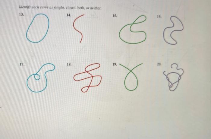 Solved Identify each curve as simple, closed, both, or | Chegg.com