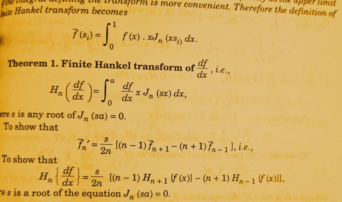 Solved inite Hankel transform becomes 7 (s;) = >= $₁ f | Chegg.com
