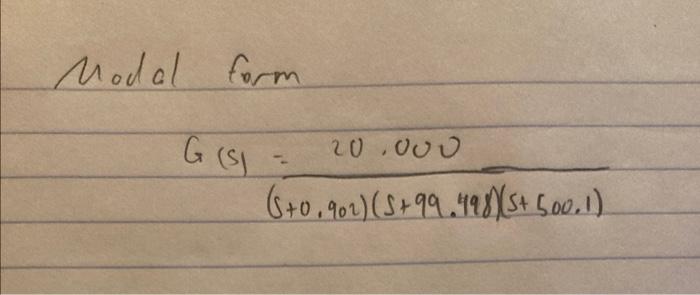 Solved Consider the modal canonical form and design a | Chegg.com