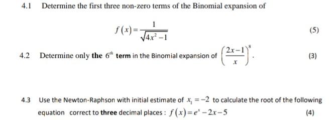Solved 4.1 Determine the first three non-zero terms of the | Chegg.com