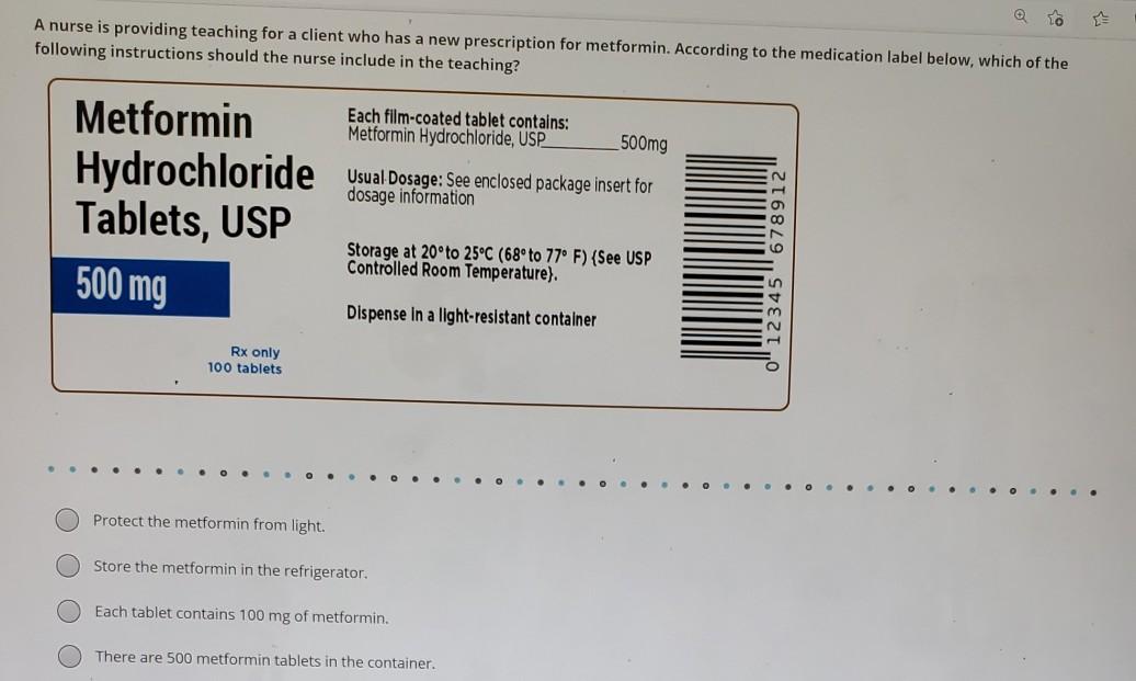 Solved A nurse is providing teaching for a client who has a | Chegg.com