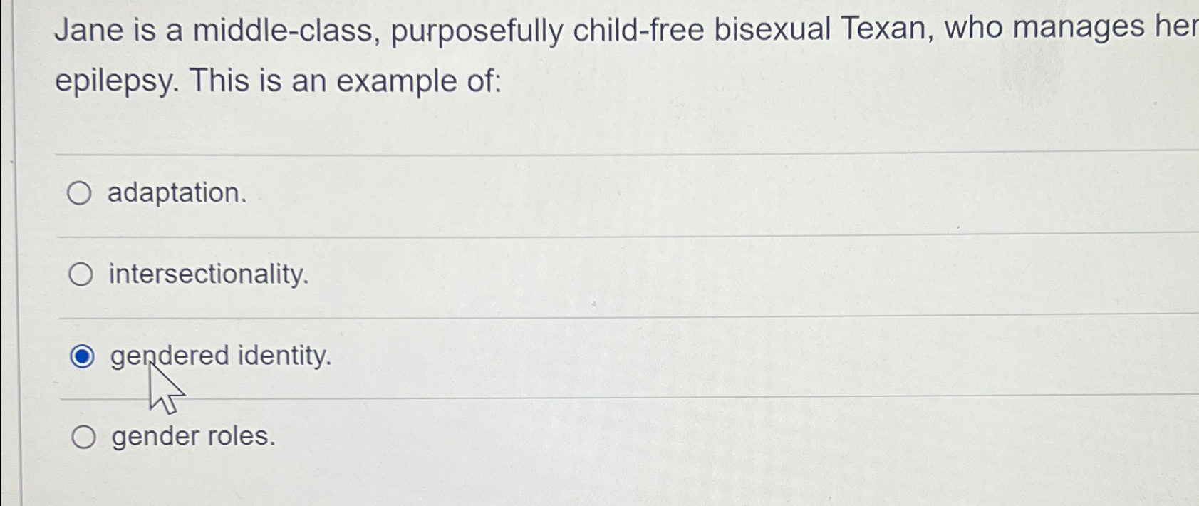 Solved Jane is a middle-class, purposefully child-free | Chegg.com