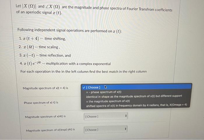 Solved please choose from the 4 options for each | Chegg.com