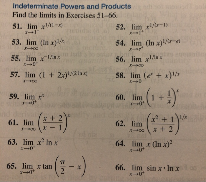 Solved x-17 x>00 xet Indeterminate Powers and Products Find | Chegg.com