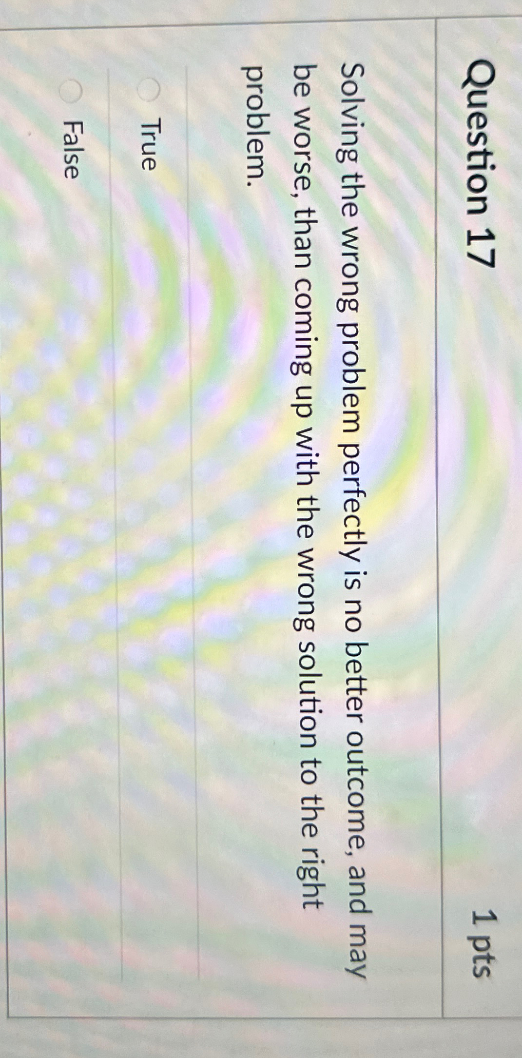 Solved Question 171 ﻿ptsSolving the wrong problem perfectly | Chegg.com