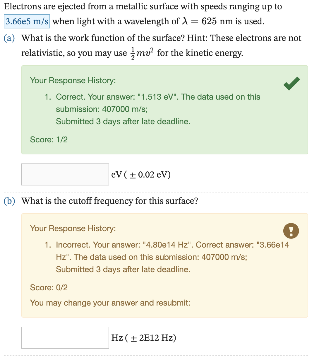 Solved Electrons are ejected from a metallic surface with | Chegg.com