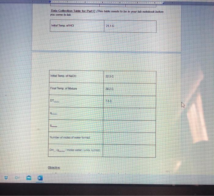 Solved Data Collection Table for Part (This table needs to | Chegg.com