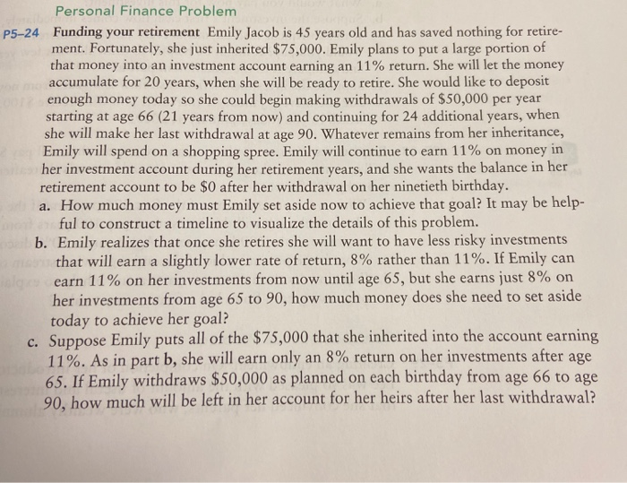 Solved Personal Finance Problem P5-24 Funding your | Chegg.com