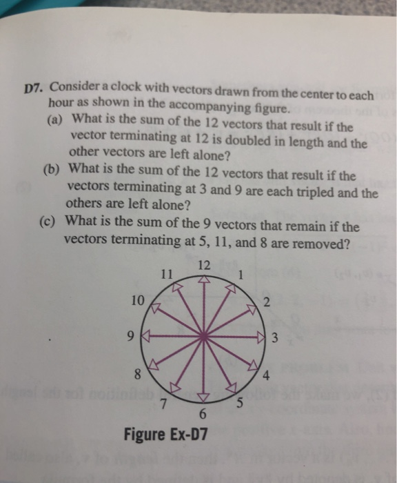 Solved 07. Consider a clock with vectors drawn from the | Chegg.com
