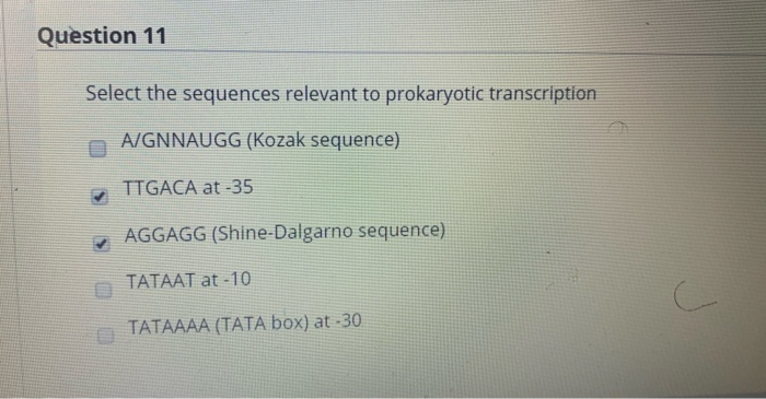 Solved Question 11 Select the sequences relevant to | Chegg.com