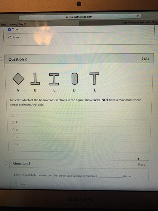 Solved psu.instructure.com Get Homework Help With Chep Days | Chegg.com