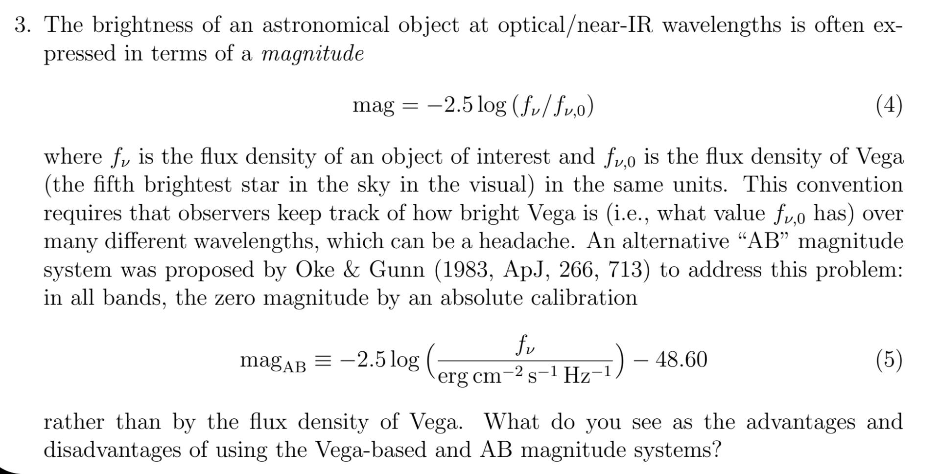 Solved The brightness of an astronomical object at | Chegg.com
