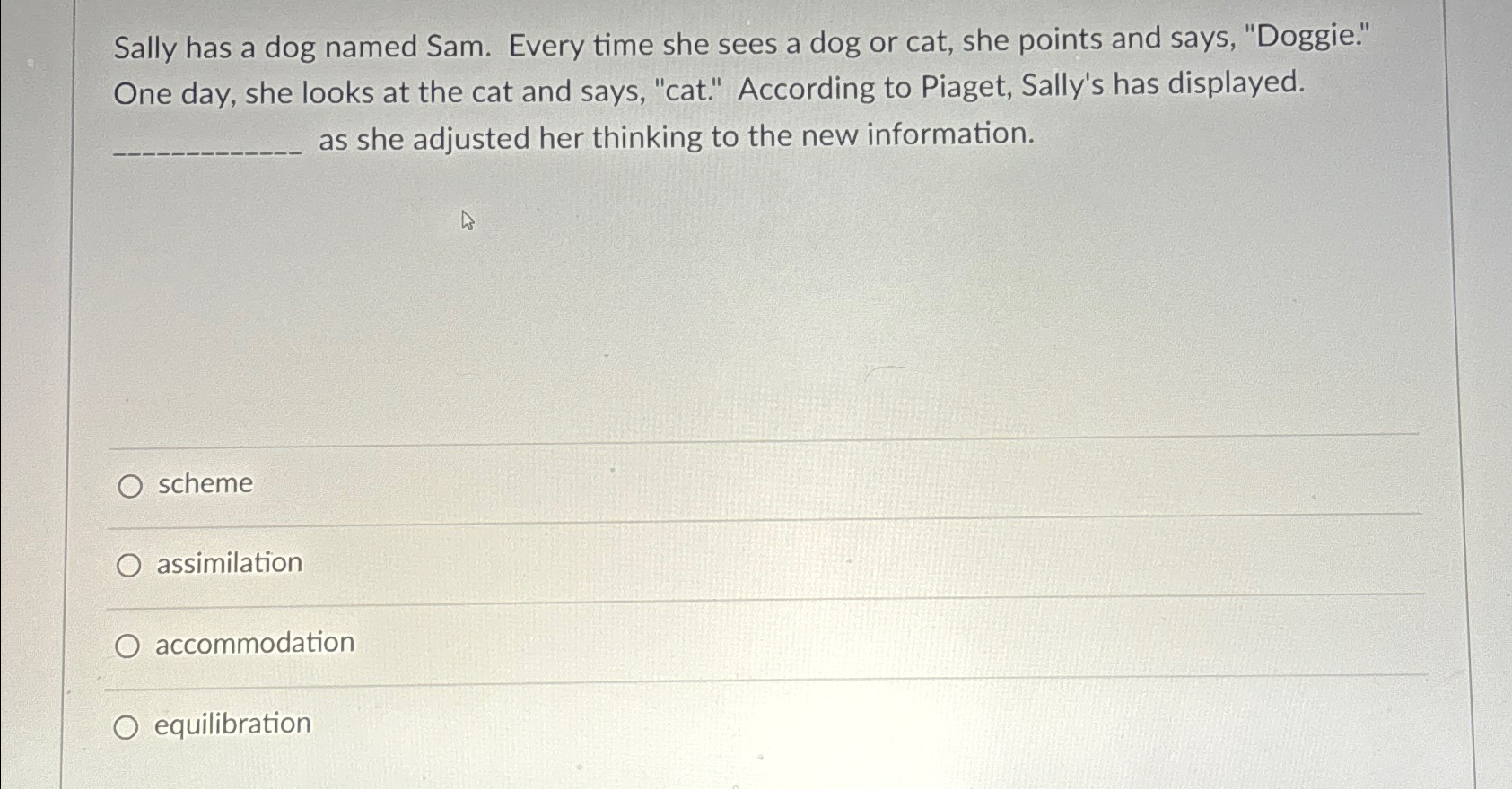Solved Sally has a dog named Sam. Every time she sees a dog | Chegg.com
