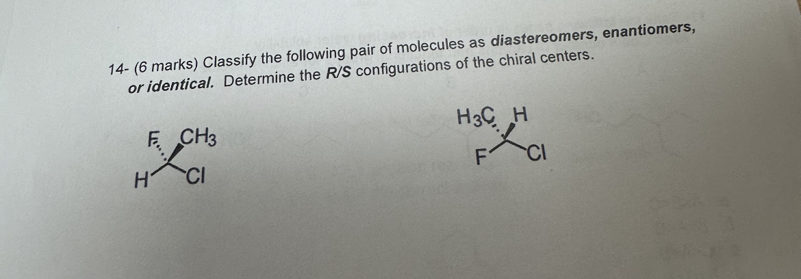 14- (6 ﻿marks) ﻿Classify the following pair of | Chegg.com