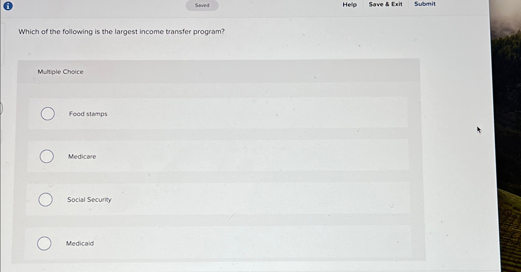 Solved (i)HelpSave & ExitSubmitWhich of the following is the | Chegg.com
