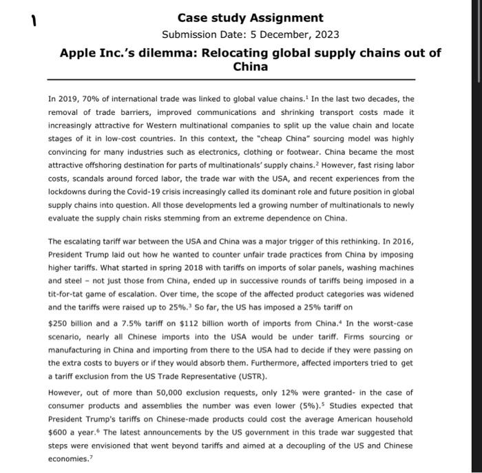 Solved Case study Assignment Submission Date: 5 December, | Chegg.com