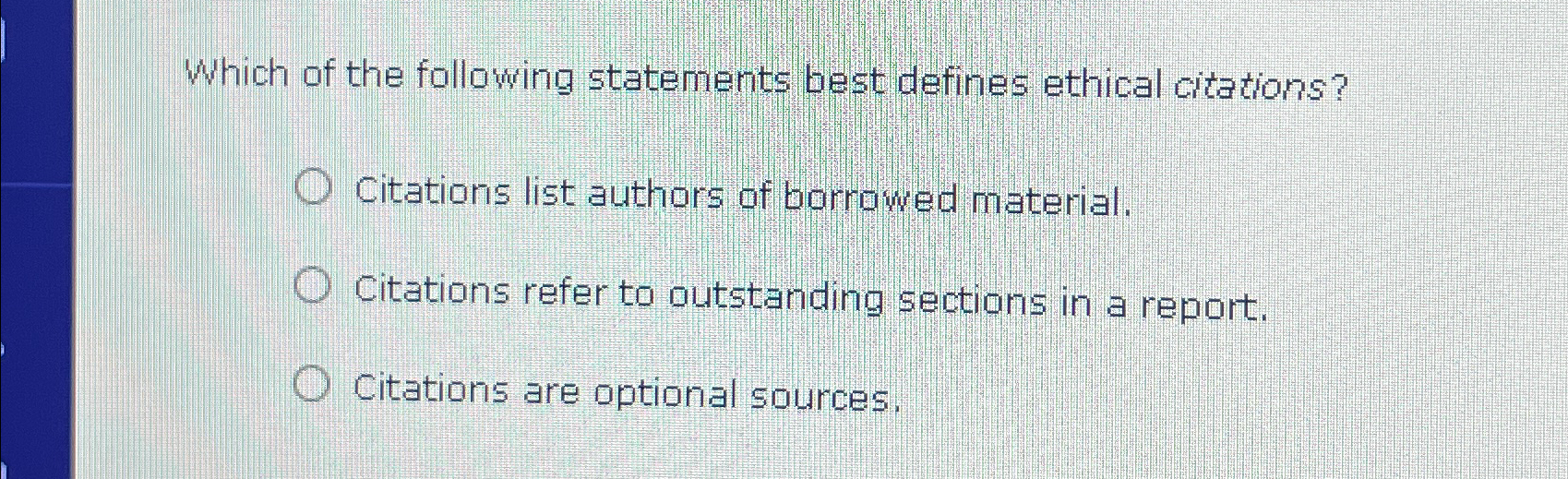 Solved Which of the following statements best defines | Chegg.com