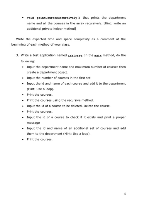 Solved Lab Exercise: Implement the following classes: 1. | Chegg.com