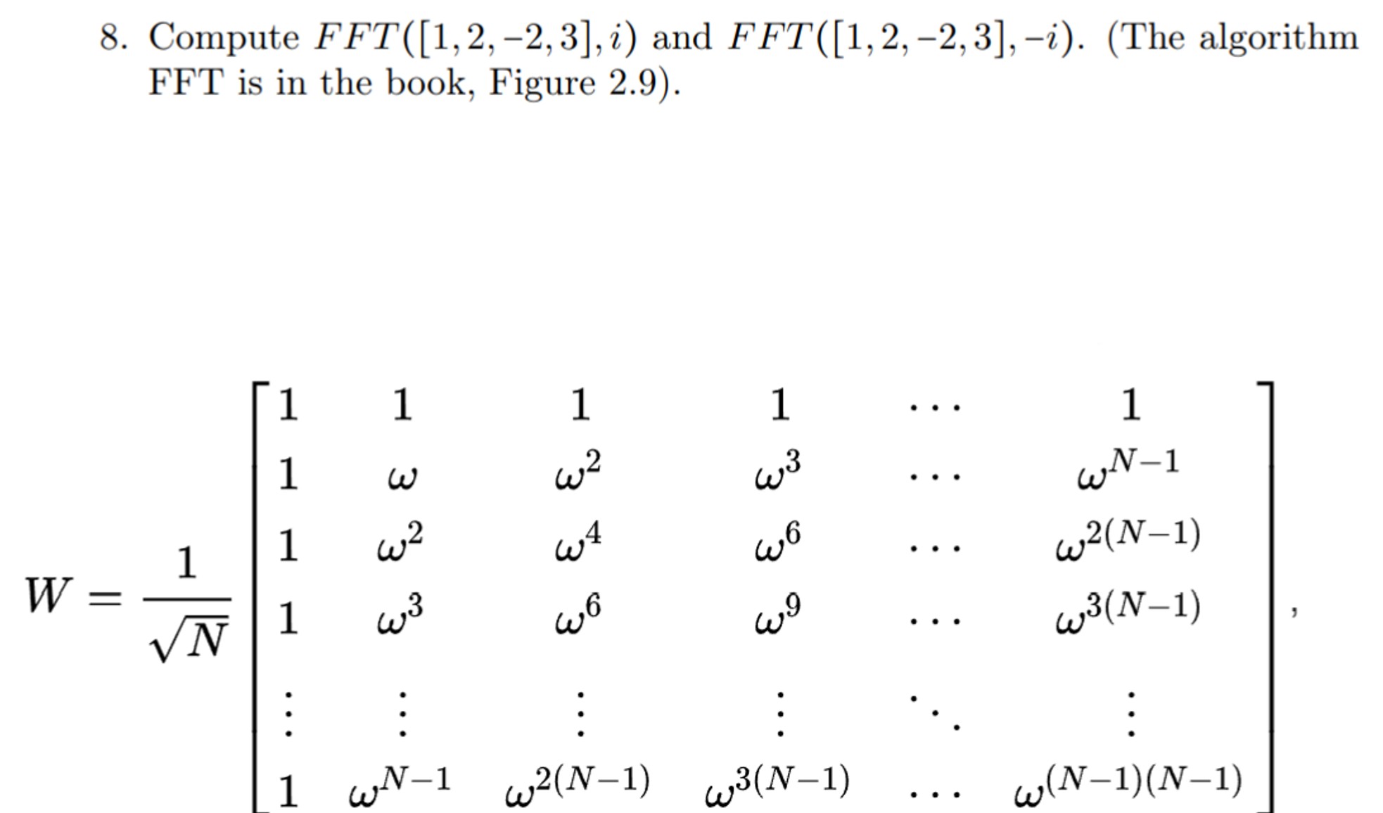 Solved compute the question using a DFT matrixCompute | Chegg.com