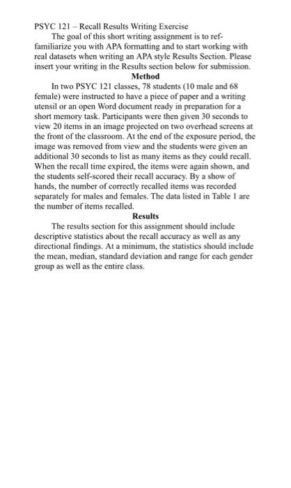 Solved A 30-second test of recall was completed to assess | Chegg.com