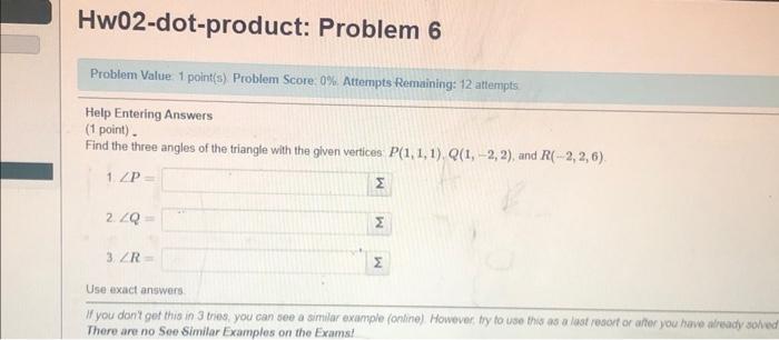 Hw02-dot-product: Problem 5 Problem Value: 1 | Chegg.com