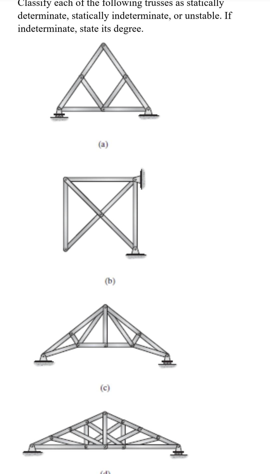 Solved Classify each of the structures as statically | Chegg.com