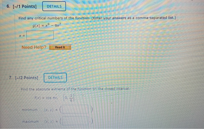 Solved 4. (-17 Points] DETAILS Determine whether each | Chegg.com