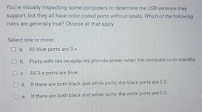 Solved You're visually inspecting some computers to | Chegg.com