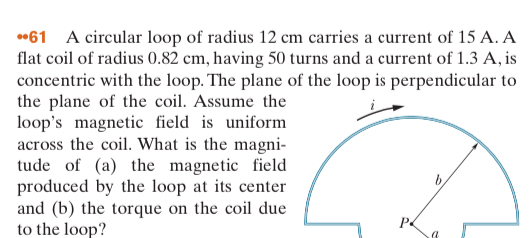 Solved *61 ﻿A circular loop of radius 12cm ﻿carries a | Chegg.com
