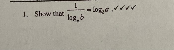Solved logab1=logba | Chegg.com
