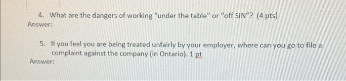 Solved 4. What are the dangers of working "under the table" | Chegg.com
