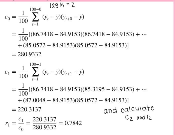 Solved Autocorrelation function: reading Lag | Chegg.com